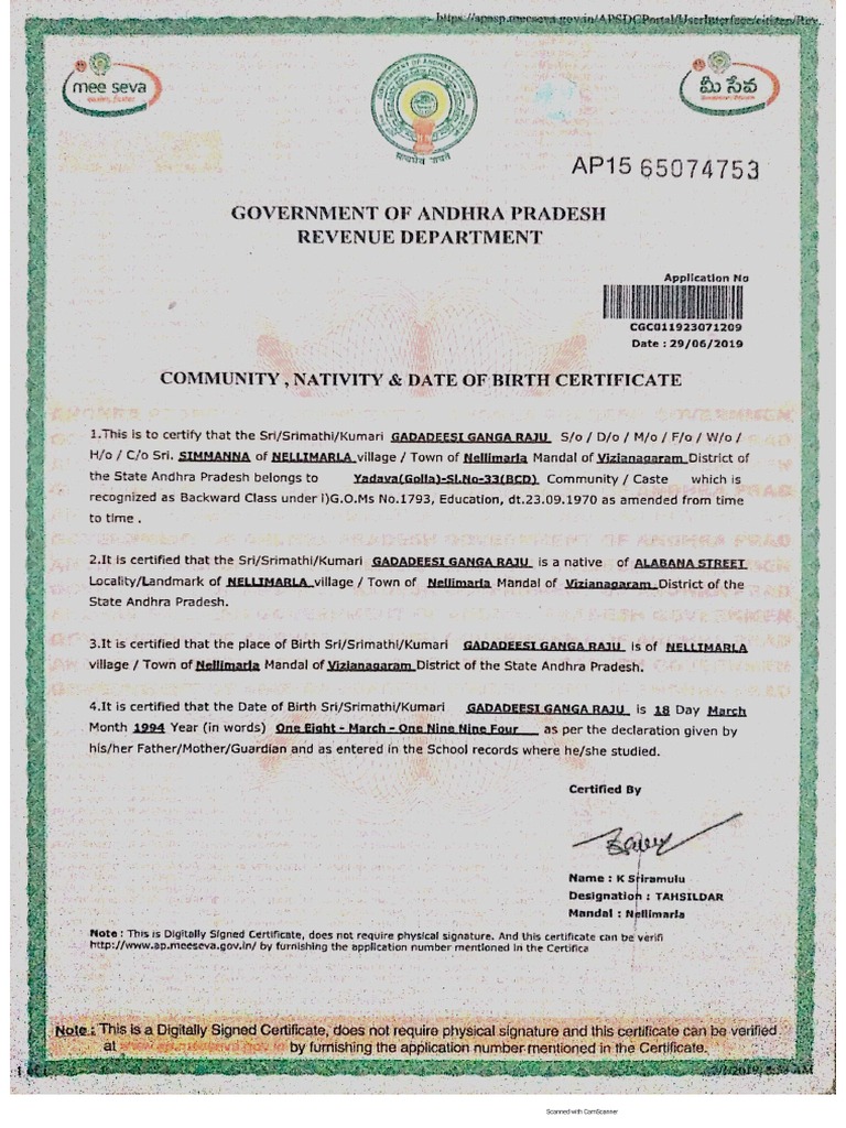 Cast Certificate | PDF