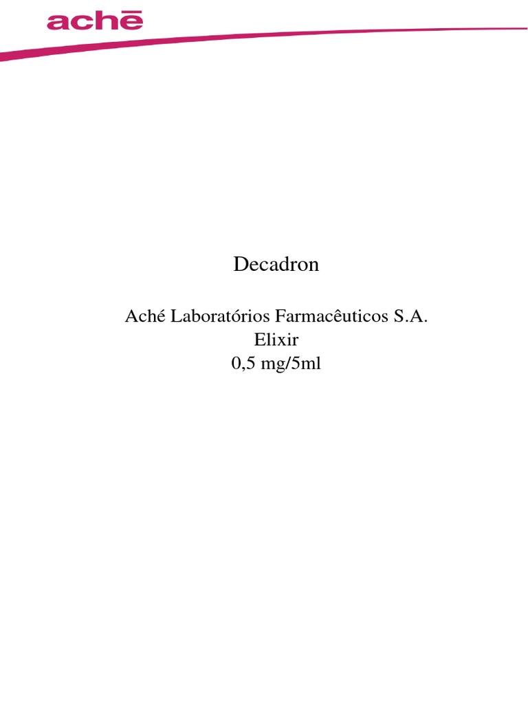 Bula do Decadron Elixir 0,5 mg/5 mL | PDF | Gravidez | Corticosteroide
