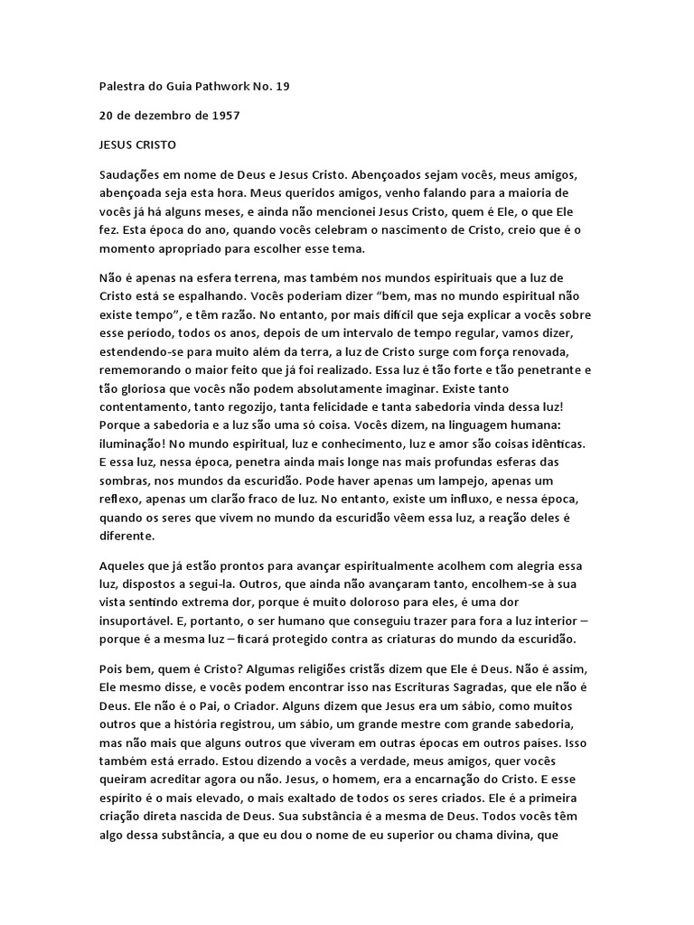 Palestra Do Guia Pathwork No | PDF | Deus | Jesus