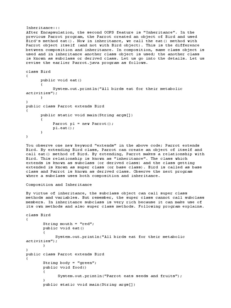 Java3 Pdf Inheritance Object Oriented Programming Method 3343