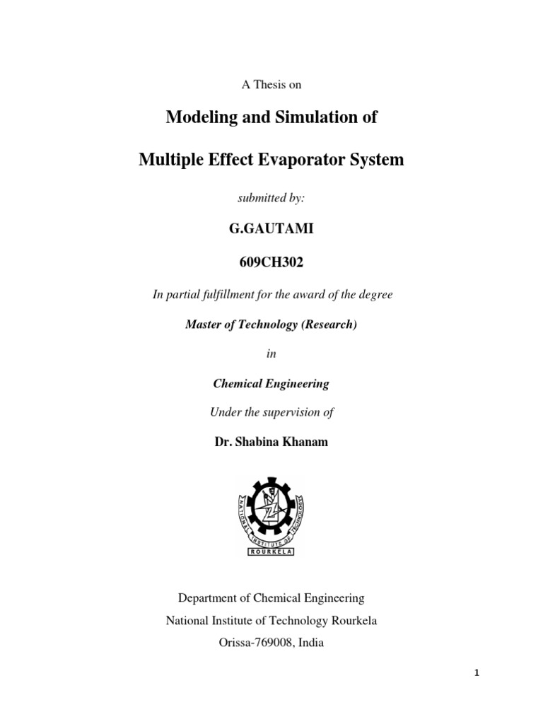 Modeling&Simulation of Multiple Effect Evaporator System | PDF | Heat Transfer | Evaporation