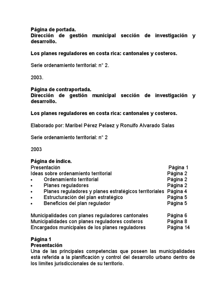 IFAM Planes Reguladores de Costa Rica | PDF | Planificación urbana ...