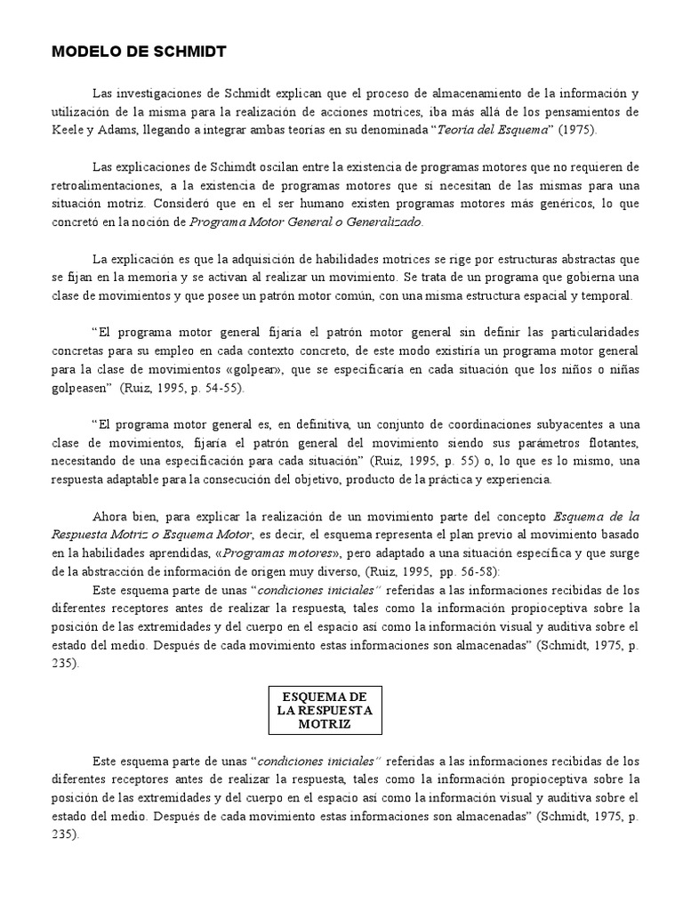 Modelo de Schmidt | PDF | Aprendizaje | Memoria