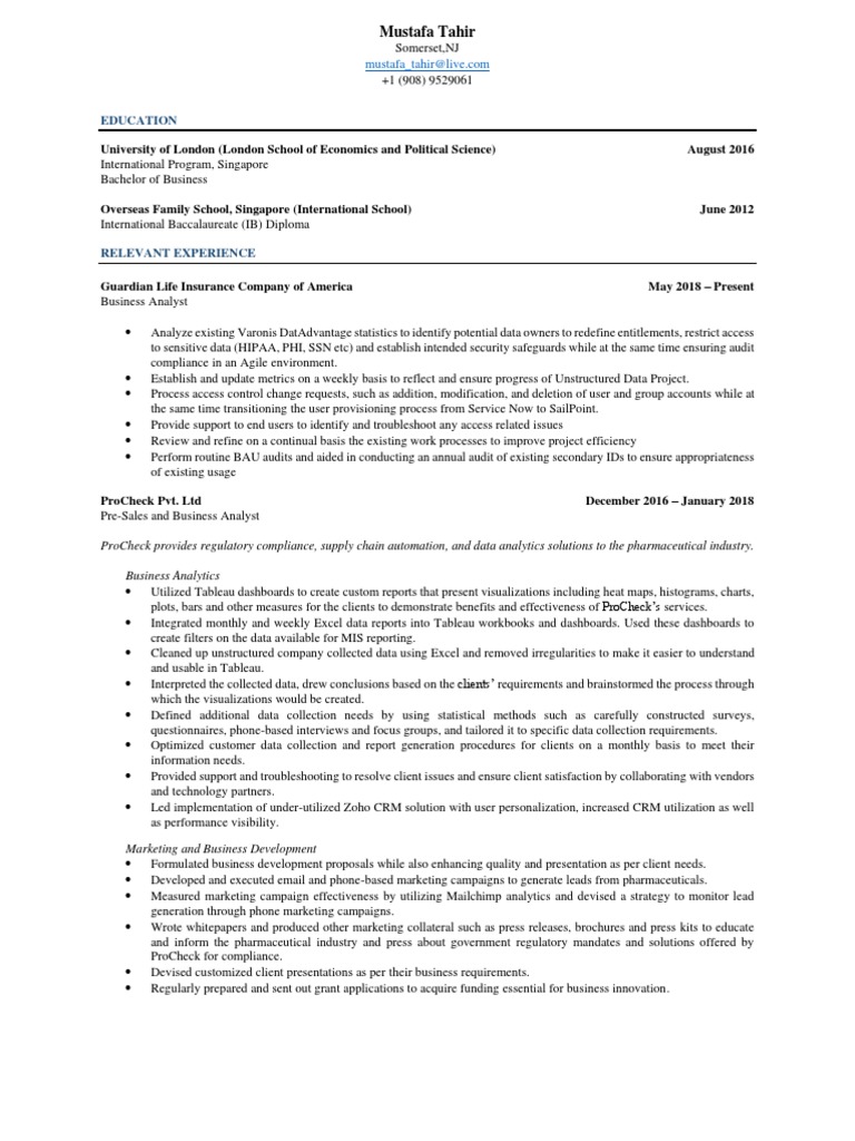 Mustafa_Tahir_Resume | PDF | Marketing | Customer Relationship Management