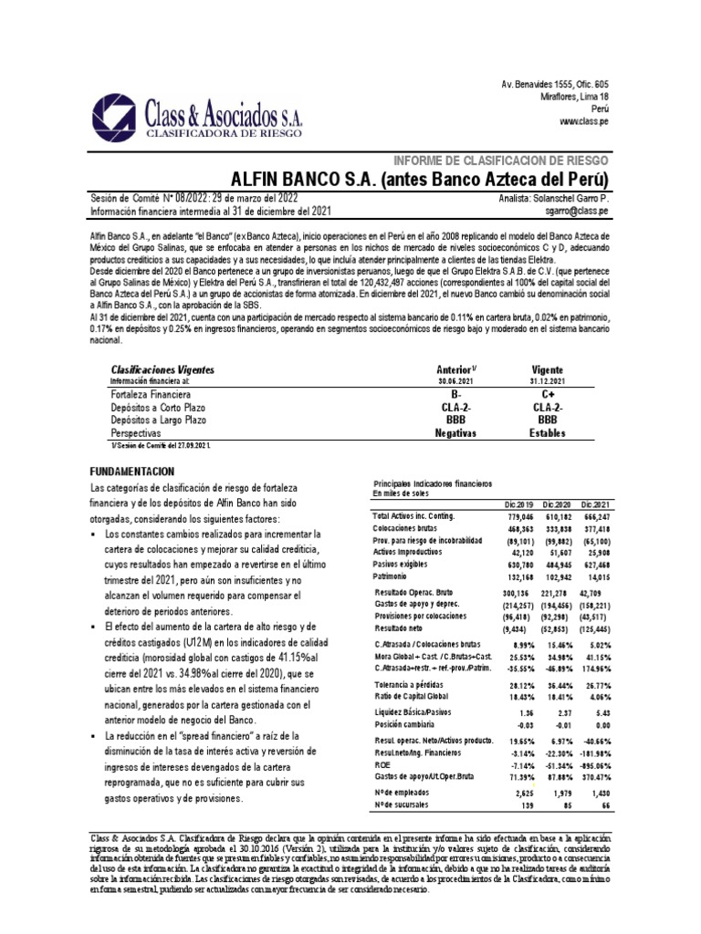 Alfin Banco | PDF | Bancos | Perú