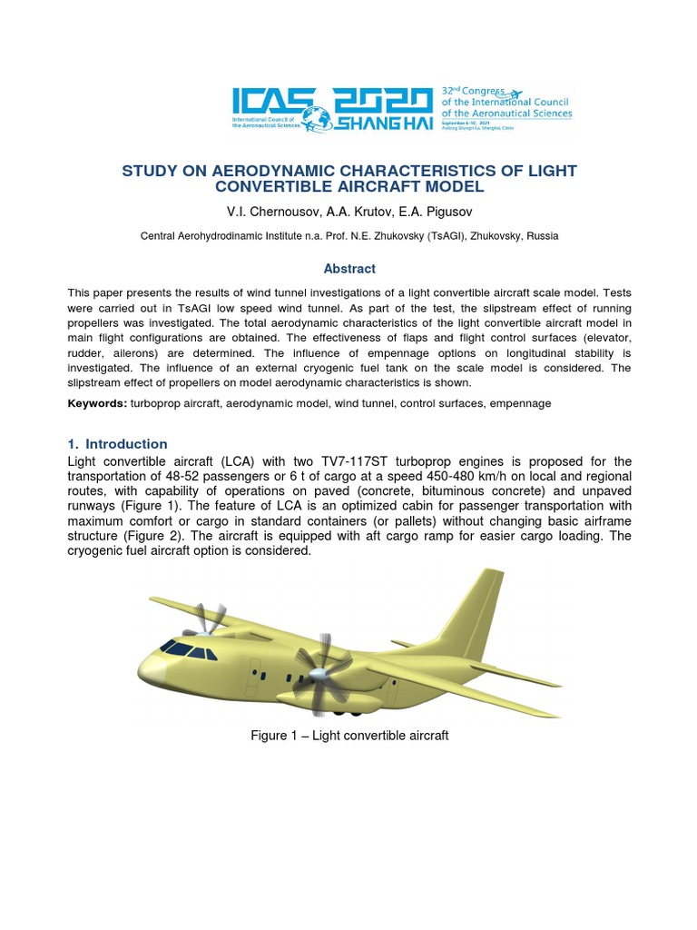 Study On Aerodynamic Characteristics of Light Convertible Aircraft ...