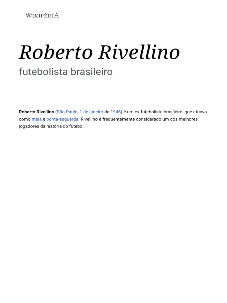 Roberto Rivellino - Wikipédia, A Enciclopédia Livre | PDF | Códigos de ...