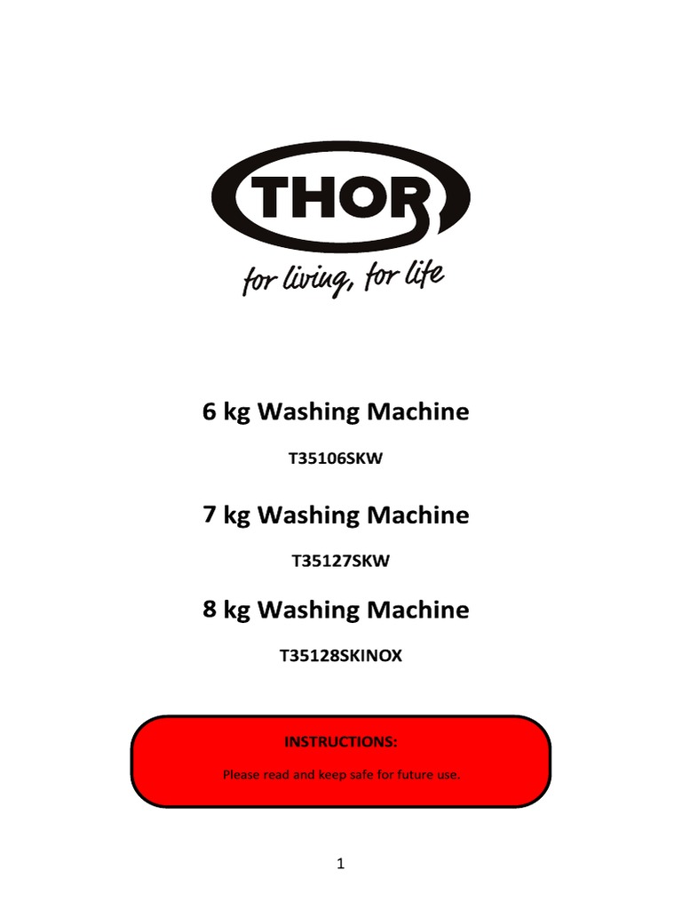 Thor T35128SKINOX Washing Machine | PDF