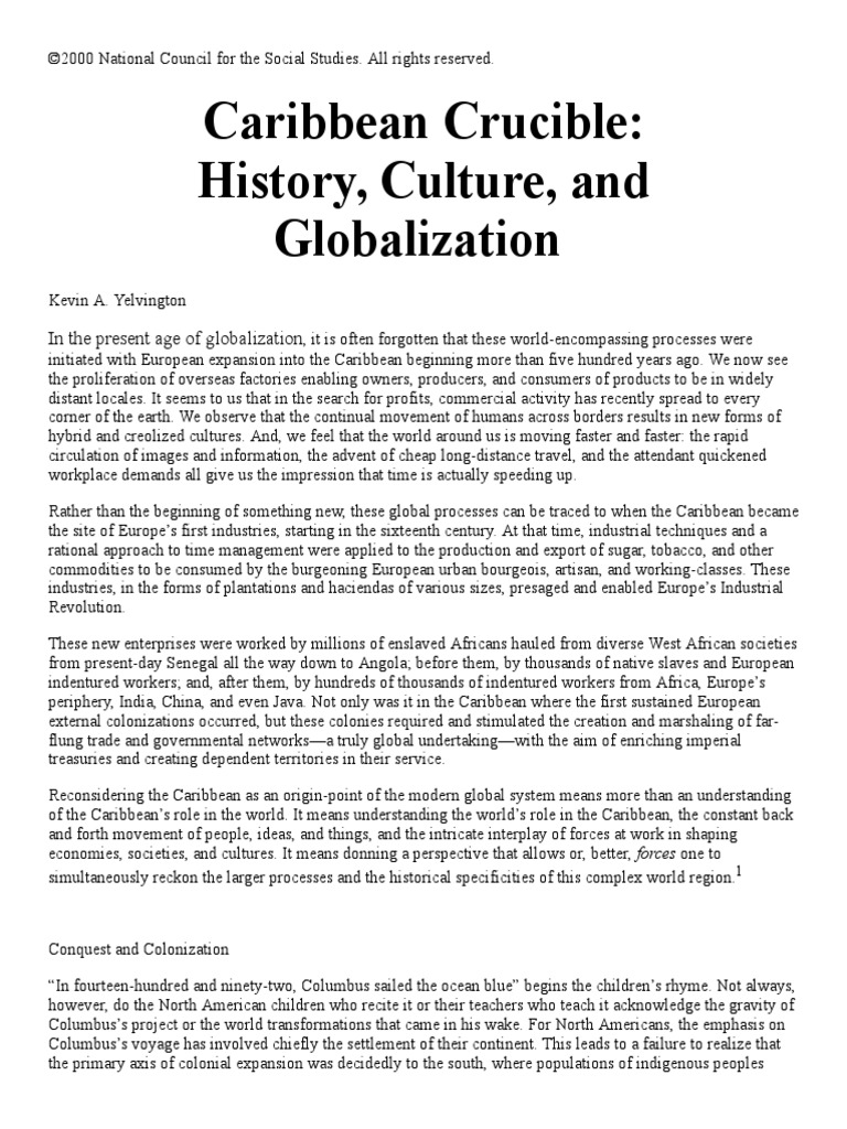 Caribbean Crucible - History, Culture, and Globalization | PDF ...