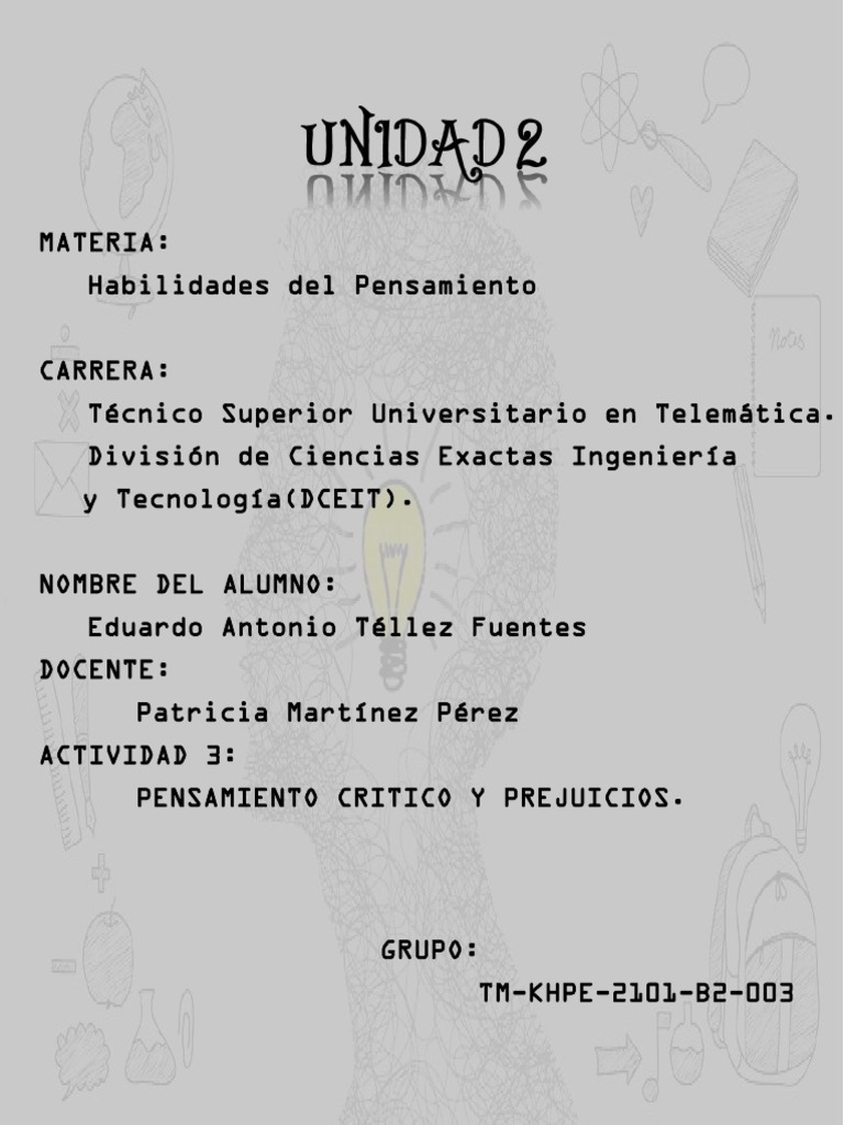 Khpe U2 A3 Edtf | PDF | Pensamiento