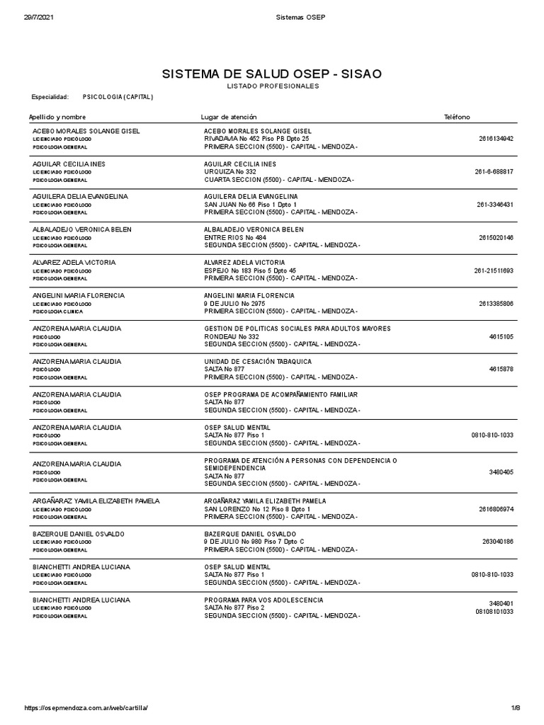 Cartilla - OSEP Mendoza | PDF | Sicología | Cerebro