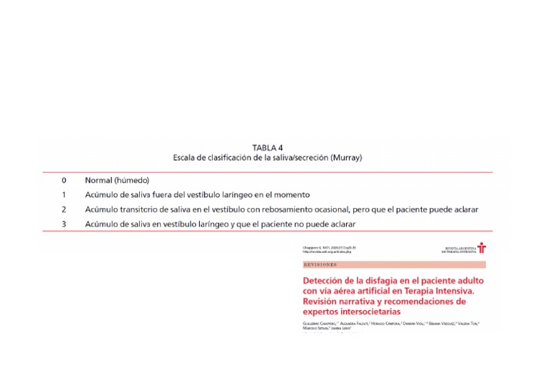 Escala de Saliva Murray-Langmore | PDF