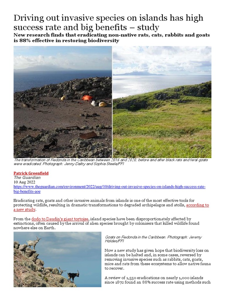 Eradicating Invasive Species From Islands Restores Biodiversity | PDF ...