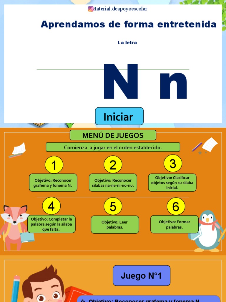 Objetos y palabras con la letra N | PDF | Fonética | Fonología