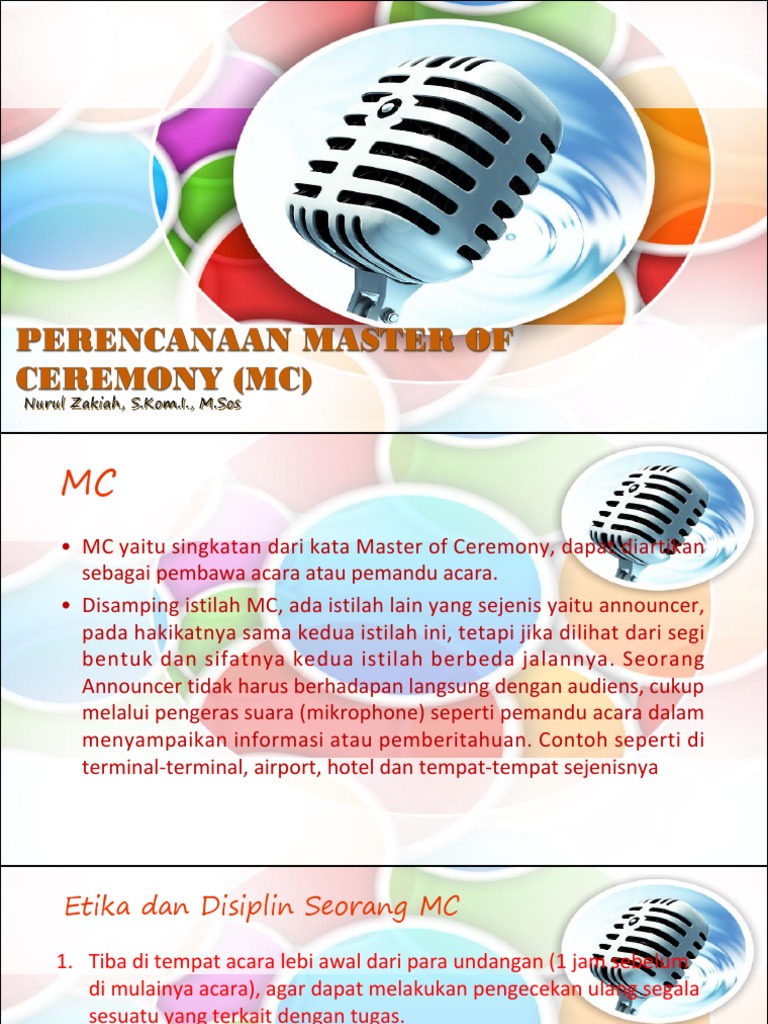 Etika dan Tugas Seorang MC | PDF