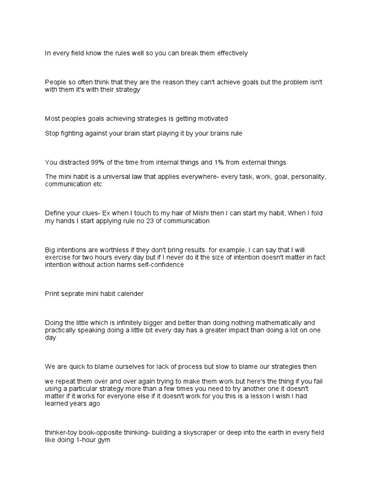 Mini Habits | PDF | Habits | Self-Management