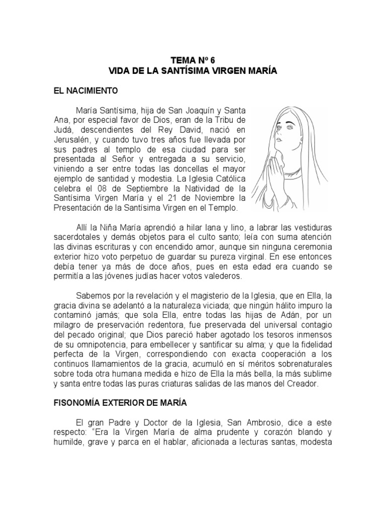 Vida y virtudes de la Virgen María | PDF | María, madre de Jesús | Teología