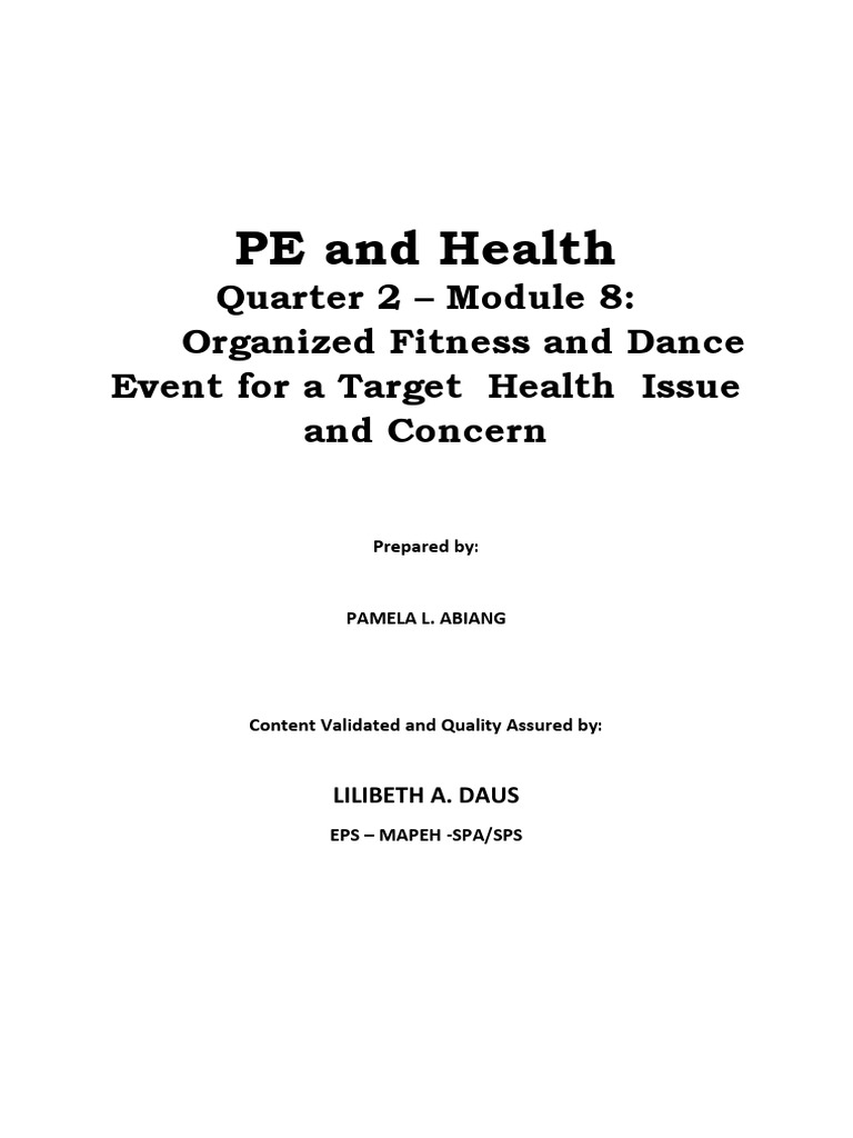 PE3 Module 8 Pam Abiang | PDF | Physical Fitness | Marketing