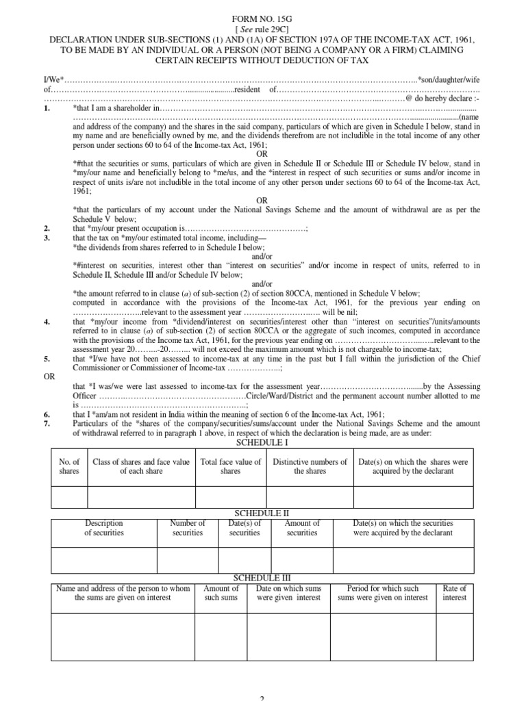 FORM 15G | Income Tax In India | Dividend