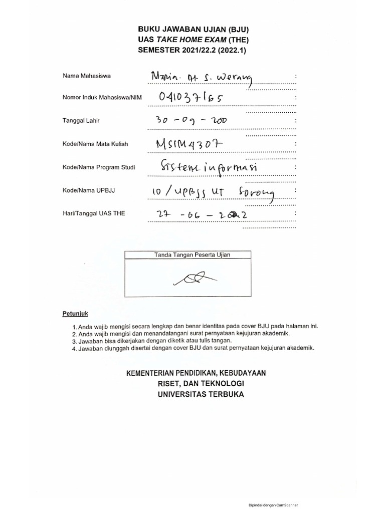 Ujian MSIM4307 | PDF
