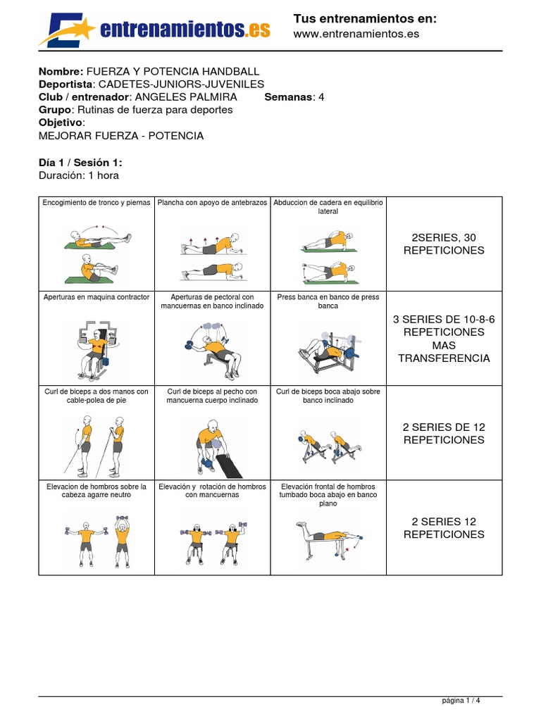 Entrenamientos 10 07 2014 | PDF | Anatomía humana | Entrenamiento con pesas