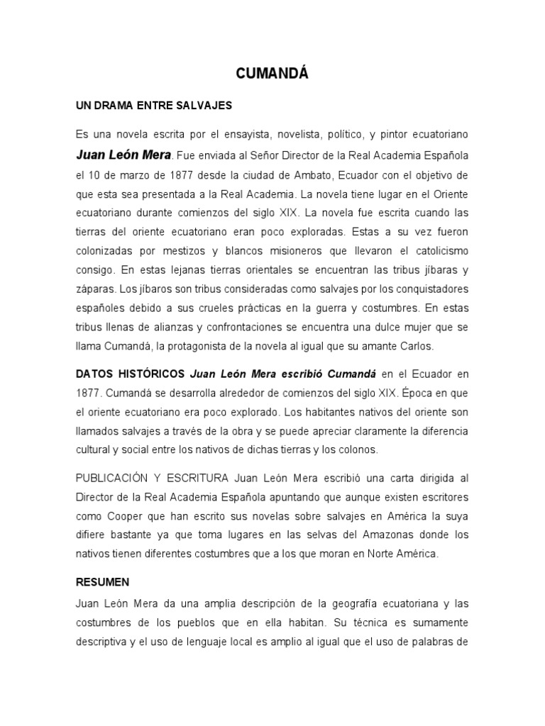 4 Resumen Cumanda-2241659040414 | PDF | Clásicos