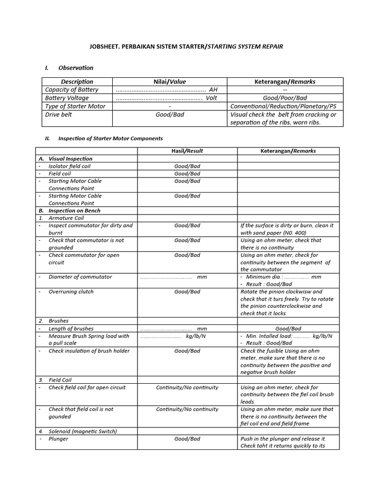 Jobsheet Sistem Starter | PDF | Electric Motor | Machines