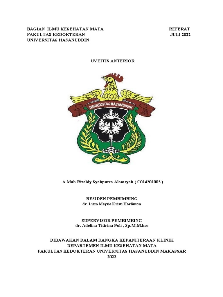 Uveitis Anterior Pdf Kesehatan Holistik Sains And Matematika