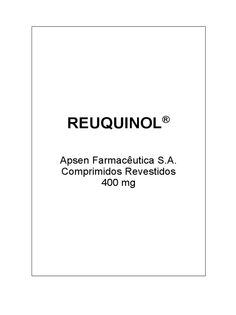 Bula Reuquinol Paciente Consulta Remedios | PDF | Coração | Hipoglicemia