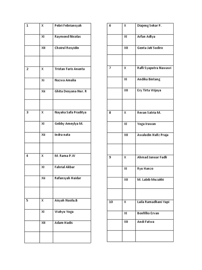 Student List with Names Organized by Grade and Section | PDF