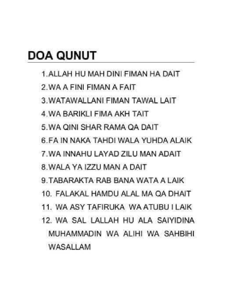 Doa Qunut | PDF