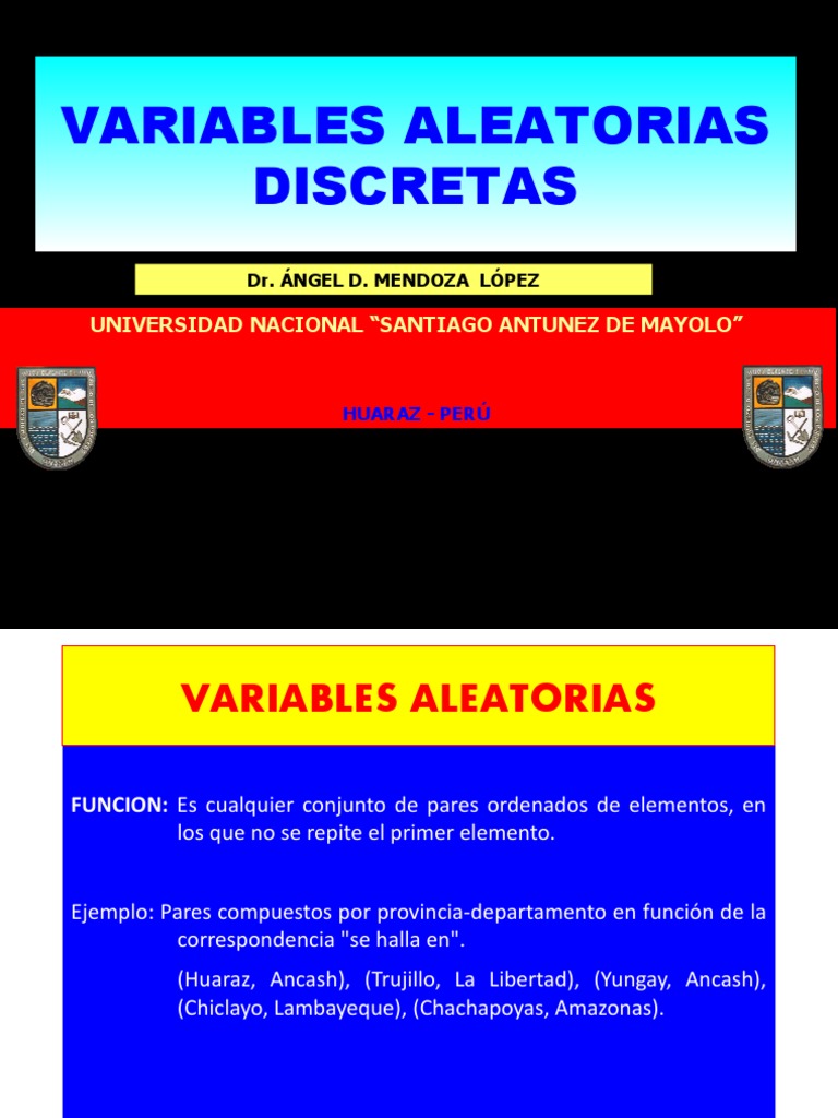 Variables Aleatorias Discretas | PDF | Variable aleatoria | Matemáticas