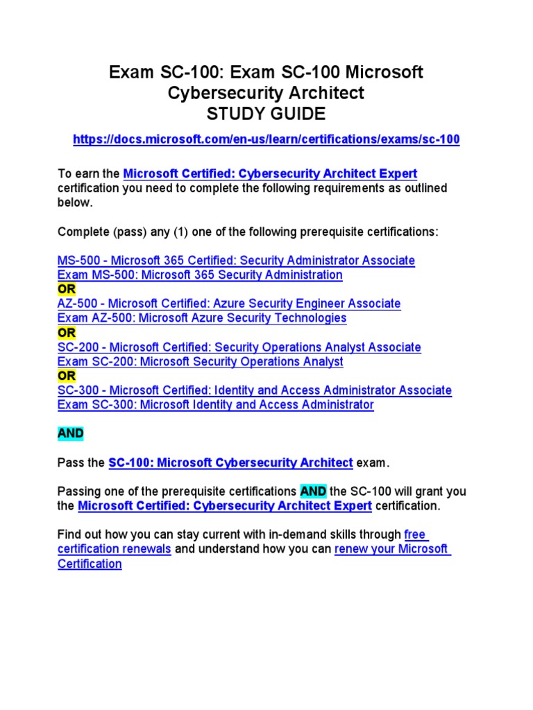 Exam SC-100: Exam SC-100 Microsoft Cybersecurity Architect Study Guide ...