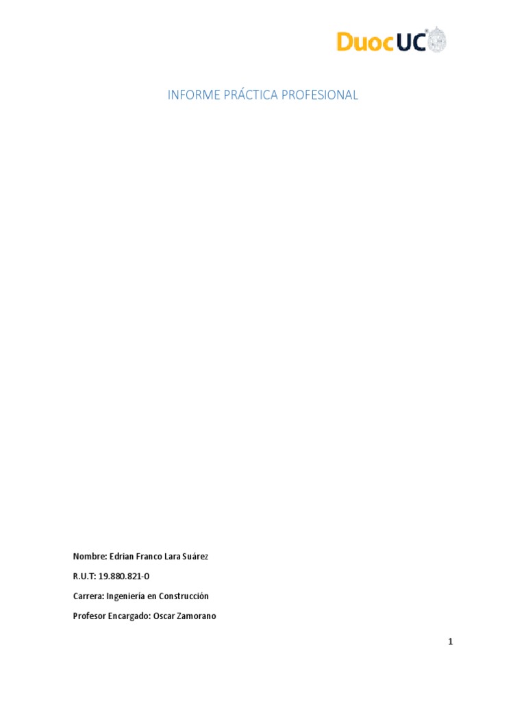 Informe Prã - Ctica Profesional | PDF | Ingeniería | Soldadura