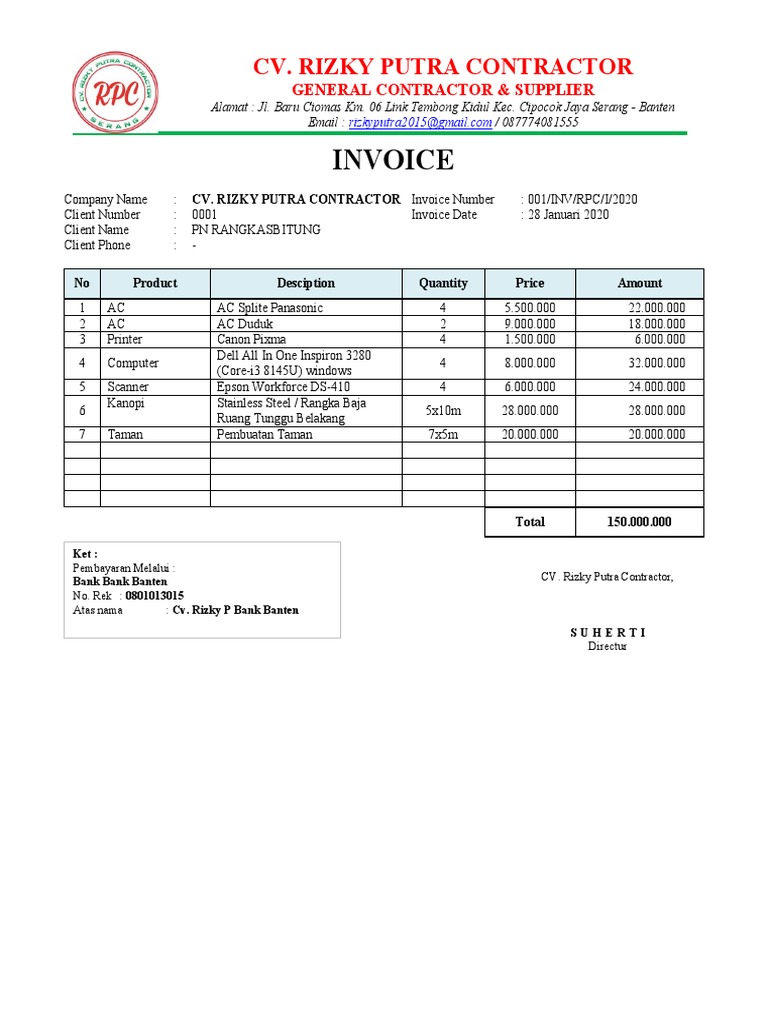 INVOICE CV | PDF