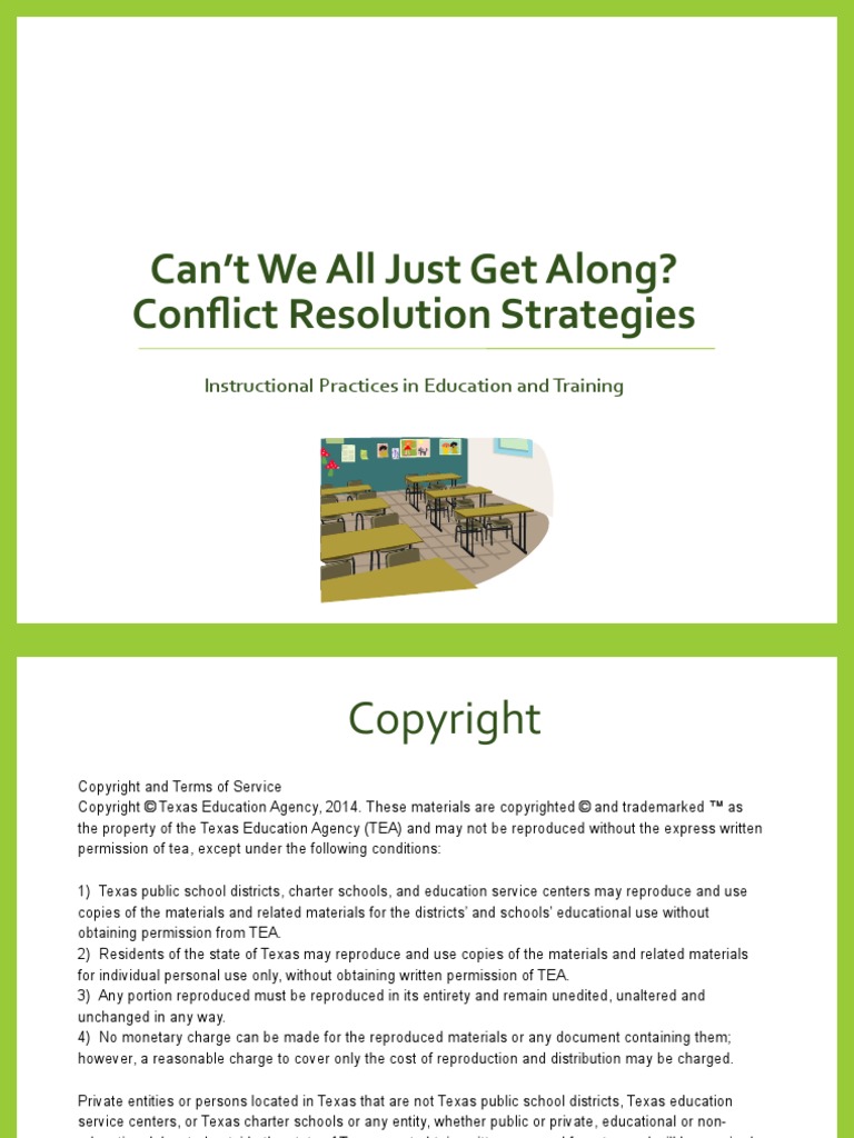 Cant We All Just Get Along Conflict Resolution Strategies PPT1 | PDF ...