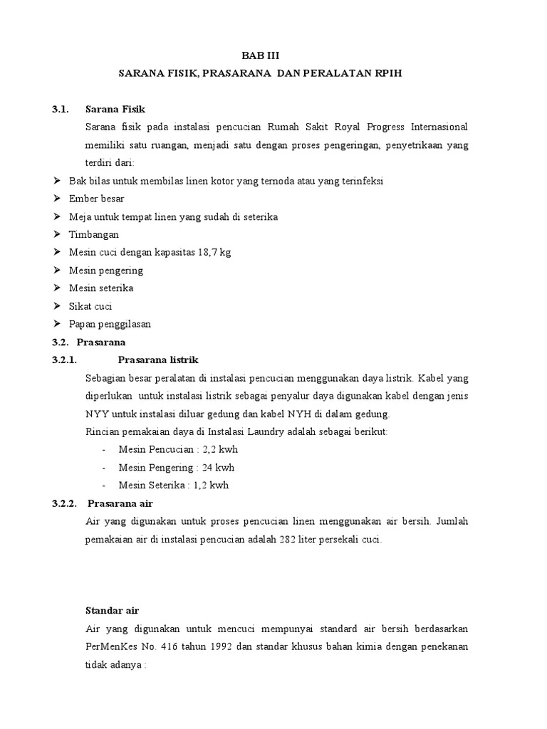 BAB III Sarana, Prasarana, Fisik | PDF