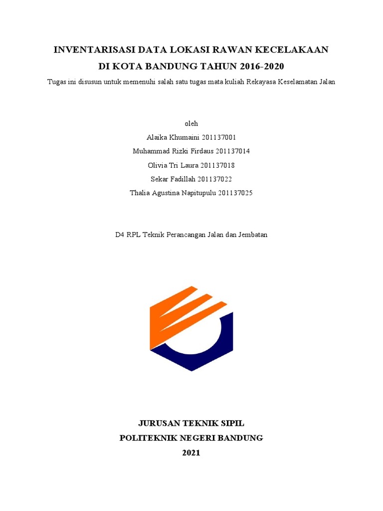 Inventarisasi Data Lokasi Rawan Kecelakaan Di Kota Bandung | PDF Inventarisasi Data Lokasi Rawan Kecelakaan Di Kota Bandung | PDF