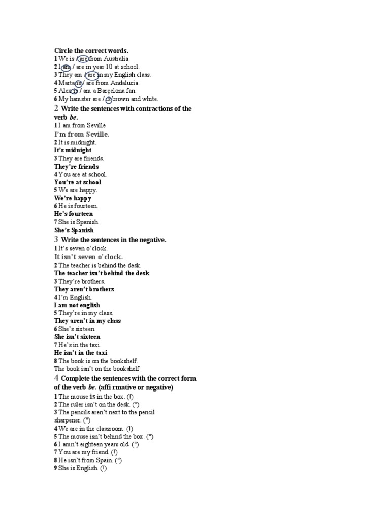 1 Write The Correct Possessive Adjective For The | PDF | English Language | Linguistics