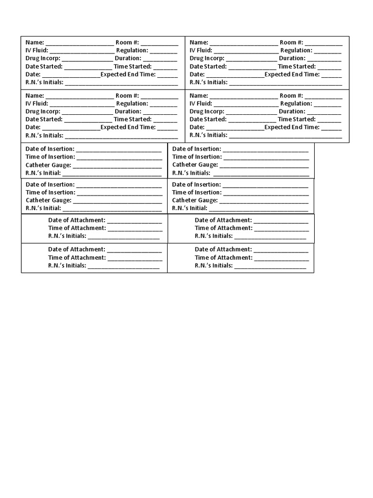 Patient IV & catheter records | PDF | Intravenous Therapy | Clinical ...