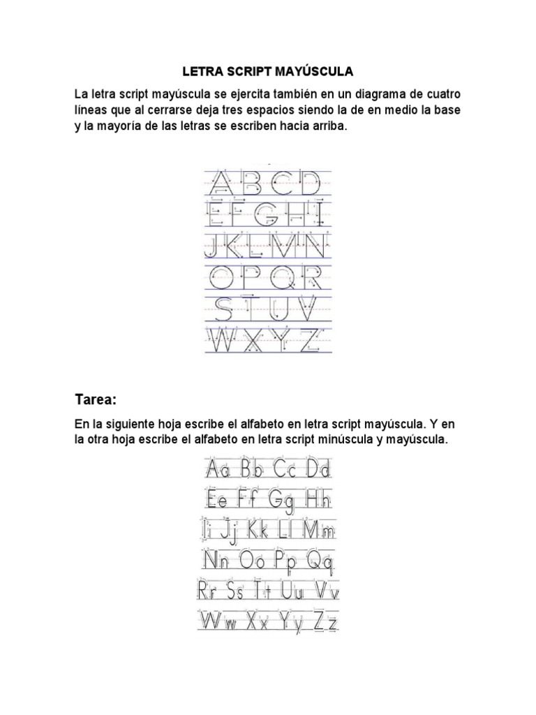 Letra Script Mayúscula 4to. Pre 13 de Mayo | PDF
