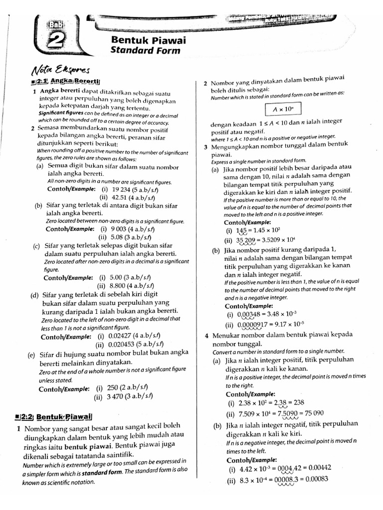 Form 3 Chapter 2 | PDF