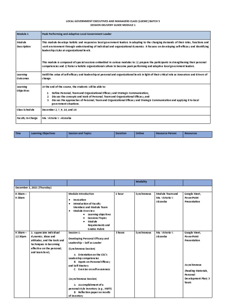Local Government Executives and Managers Class (Lgemc) Batch 5 Session ...