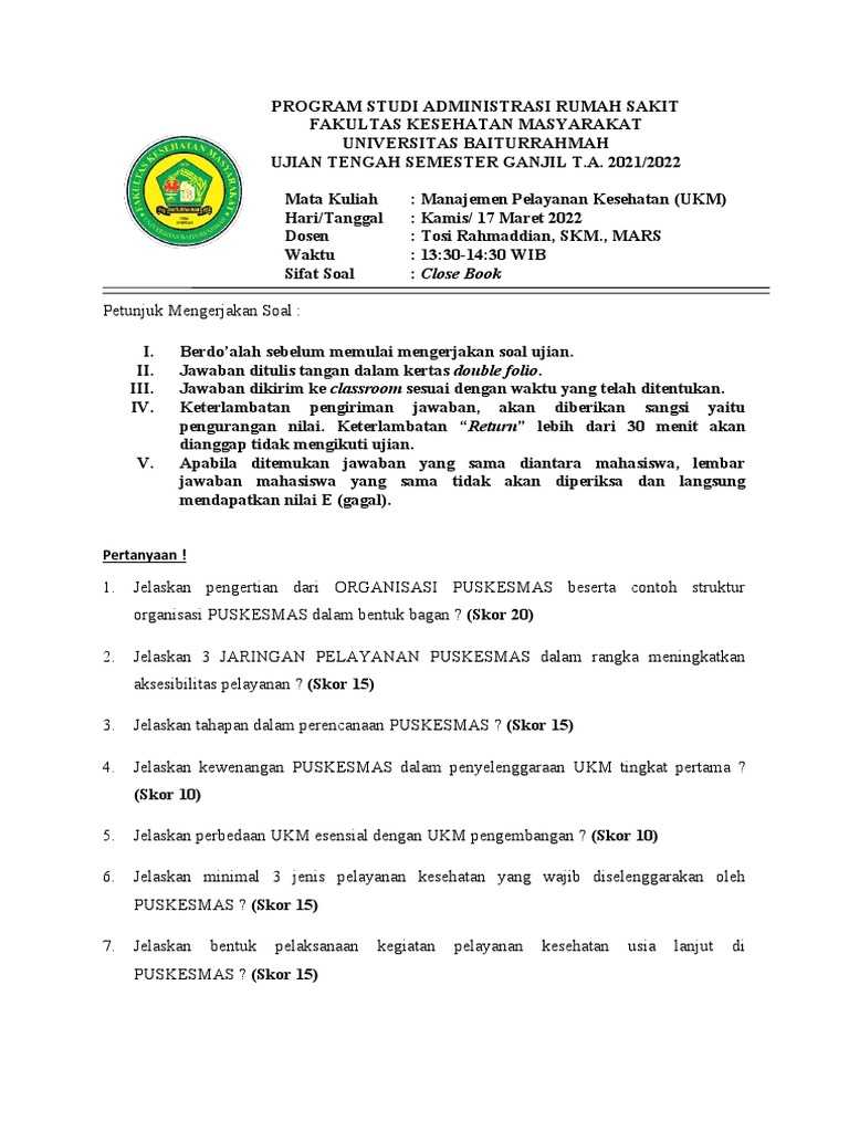 Contoh Kop Soal | PDF