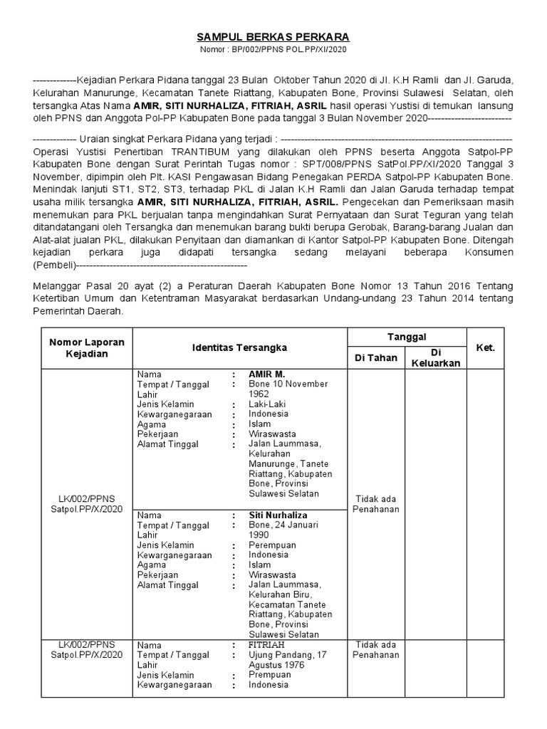 Sampul Berkas Perkara | PDF