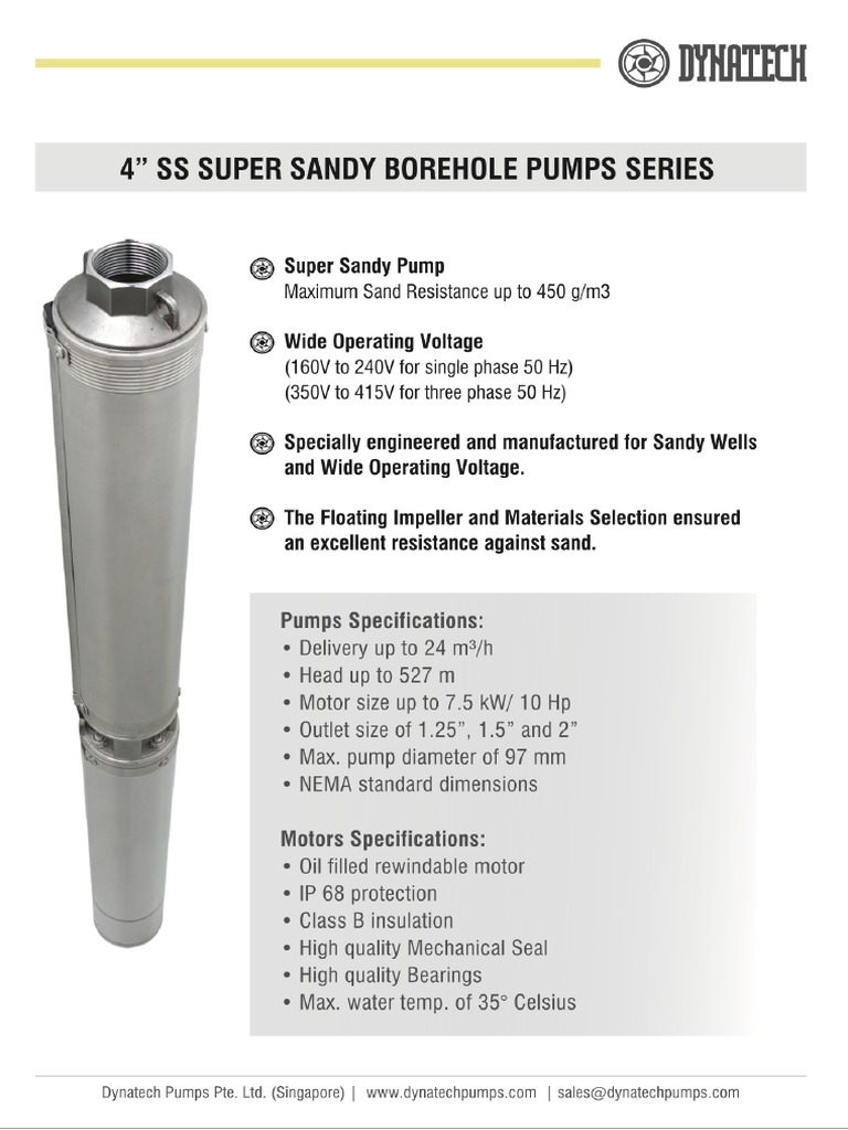 4SS 50 HZ Pumps and Motors Catalog | PDF