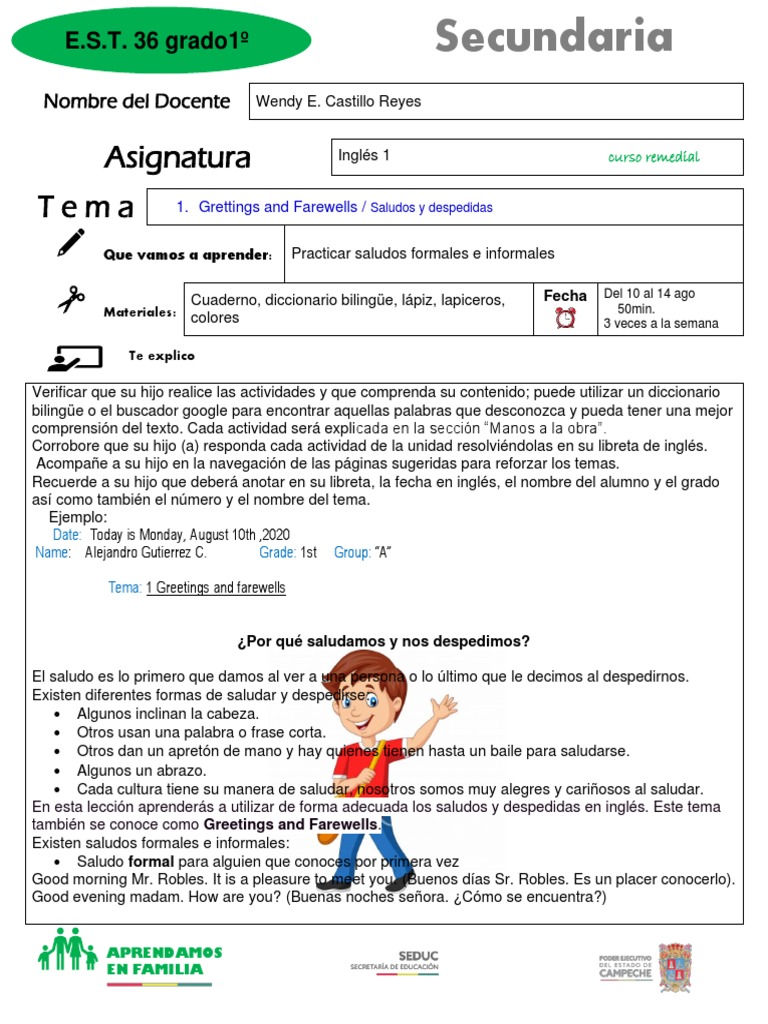 Cartilla para Segundo en Ingles | PDF | Verbo | Plural