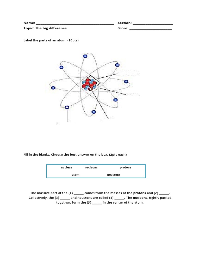 Atomic Models Word Search Worksheet | PDF | Atoms | Atomic Nucleus