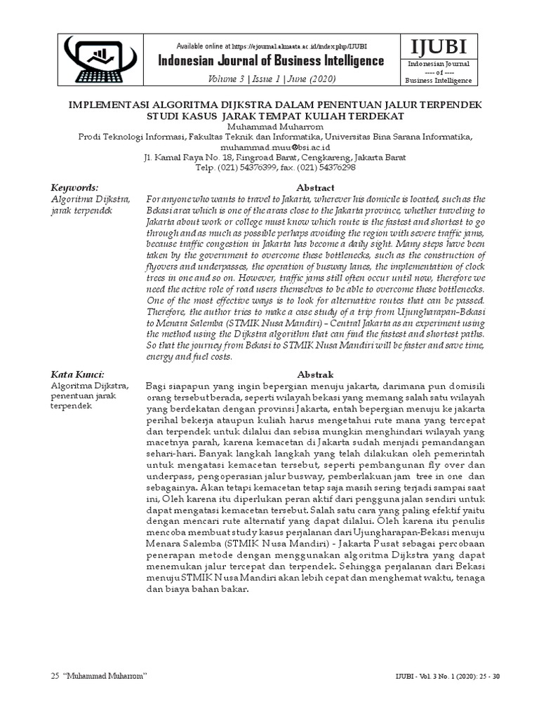 Implementasi Algoritma Dijkstra Dalam Penentuan Ja | PDF | Theoretical ...