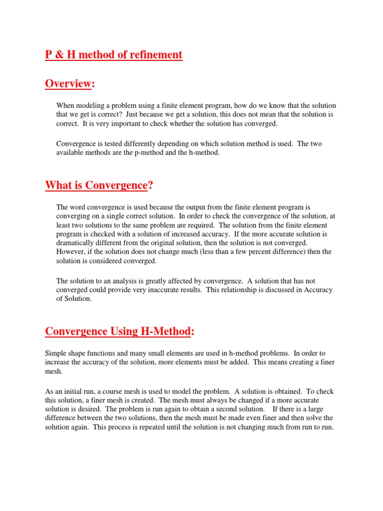 P & H Method of Refinement Overview | PDF | Finite Element Method ...